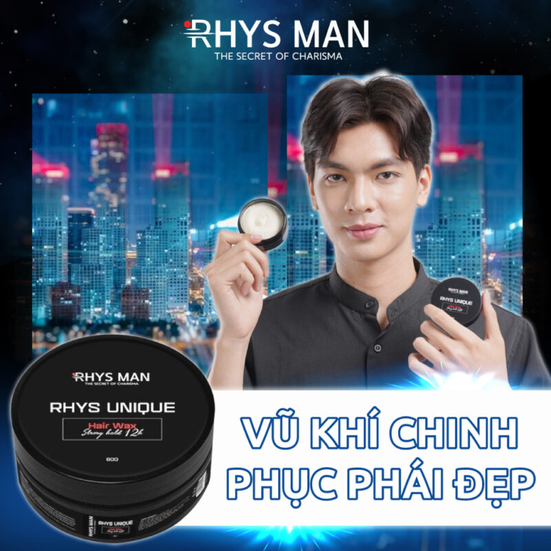 Sáp vuốt tóc nam RHYS MAN Rhys Unique + Tặng quà